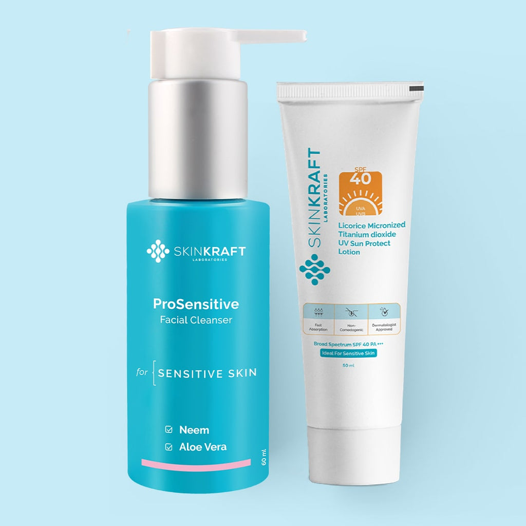 Cleanse & Protect Combo For Sensitive Skin – SkinKraft